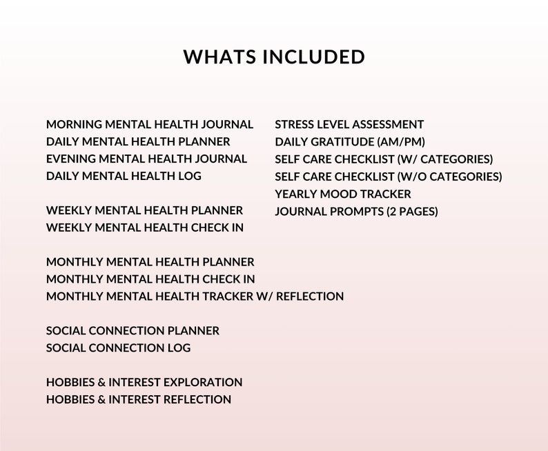 Daily Mental Health Check in |printable Journal |daily Journal ...