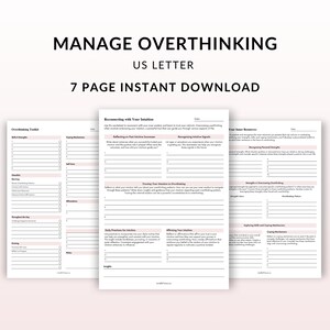 Overthinking Worksheets, Mental Health Worksheets, Self Help, Therapy ...
