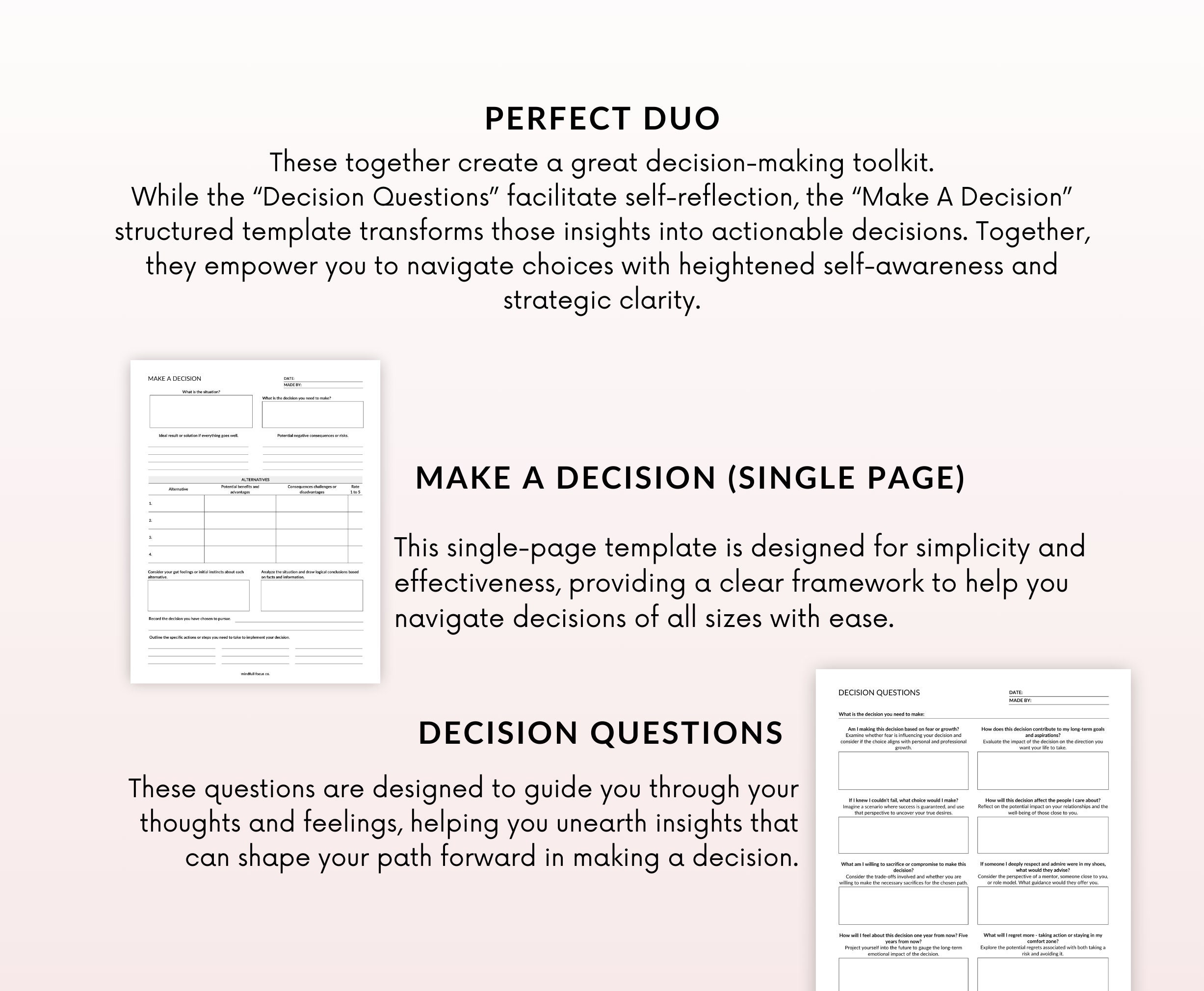 Decision Making Printable, Pros and Cons, Problem Solving, Clarity ...