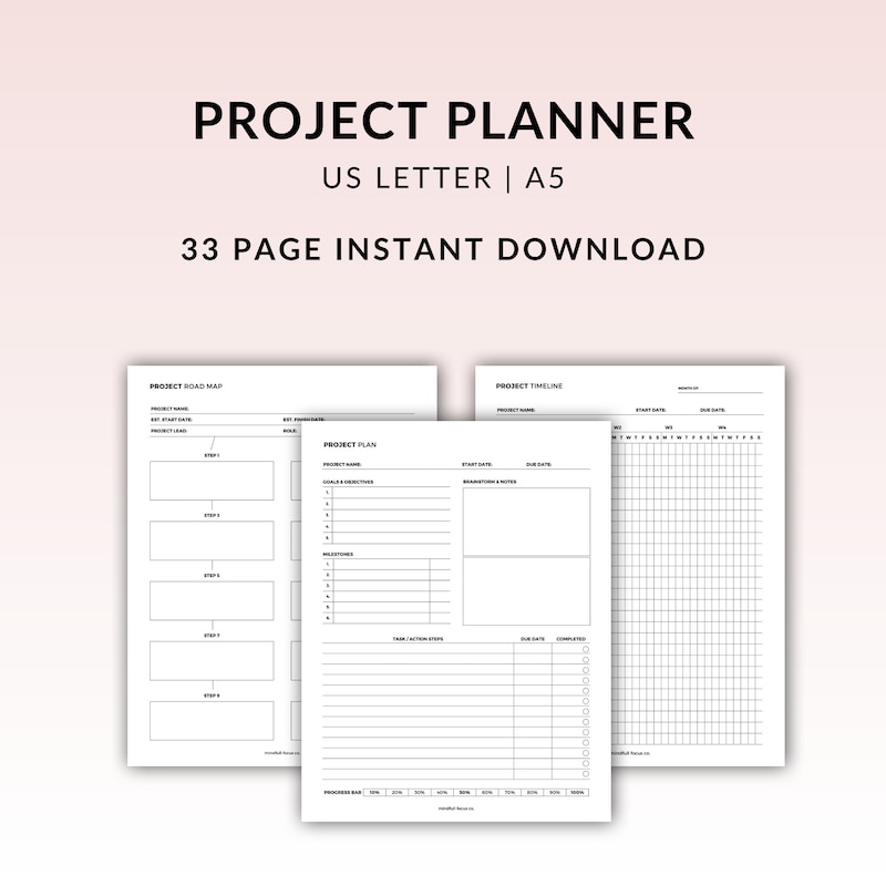 Project Planner Printable - Etsy