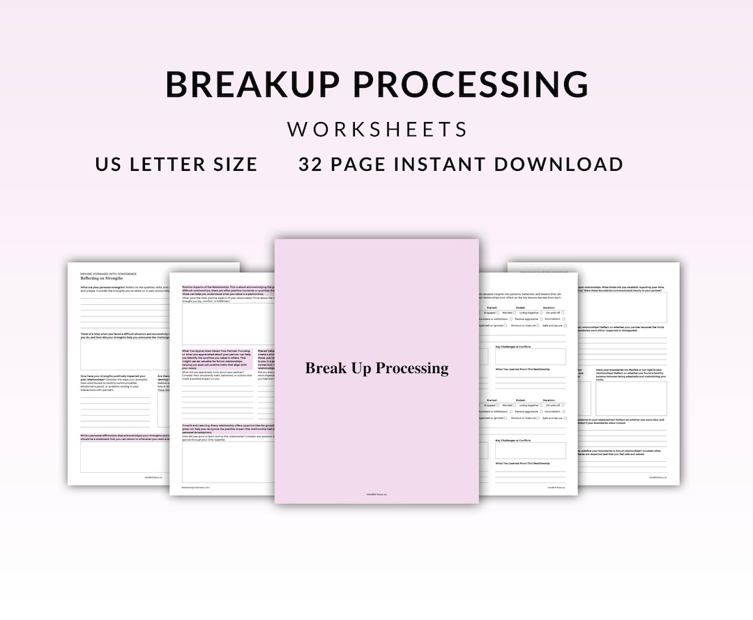 Breakup Processing Worksheets | Self-reflection | Healing Journal ...