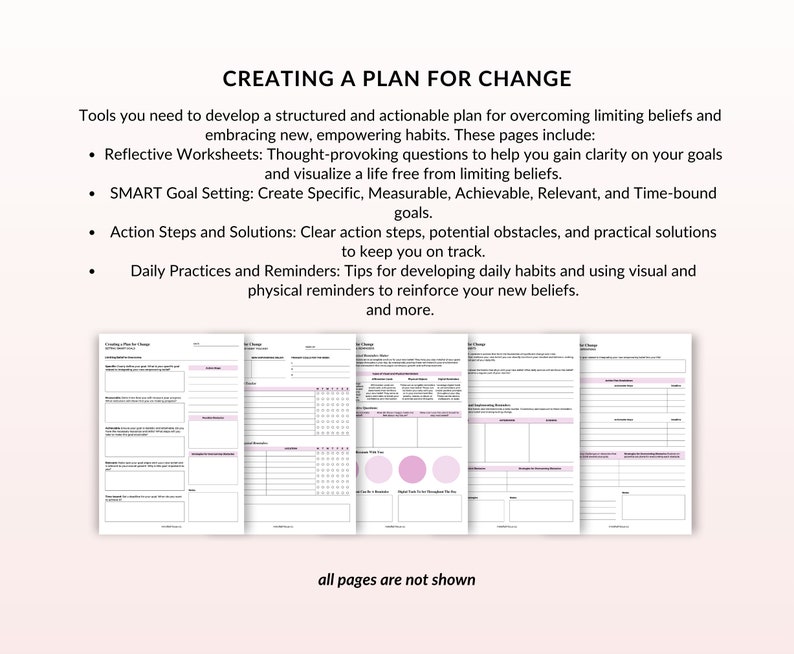 Limiting Beliefs Worksheet, Self Therapy, Mental Health, Personal ...