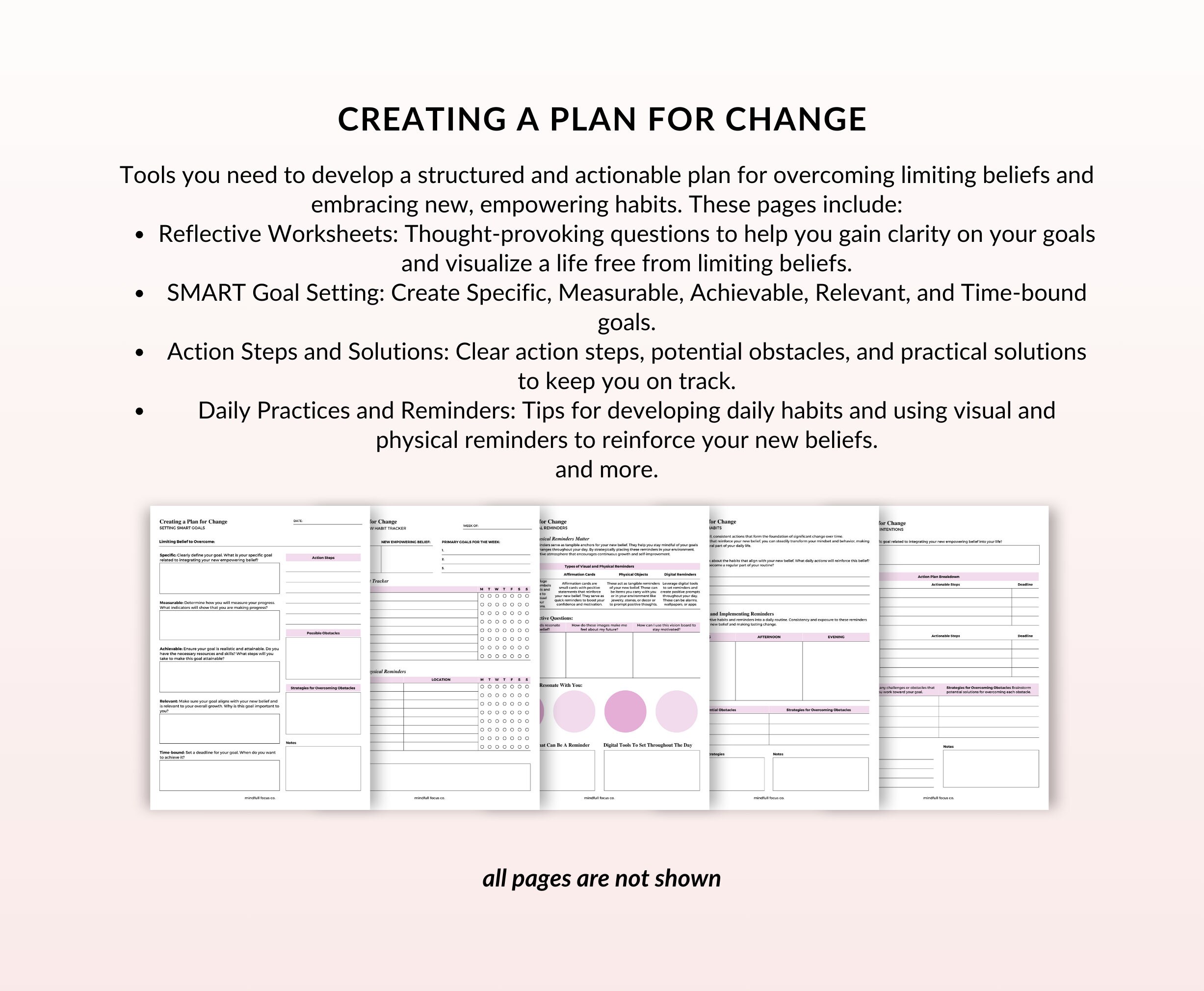 Limiting Beliefs Worksheet, Self Therapy, Mental Health, Personal ...