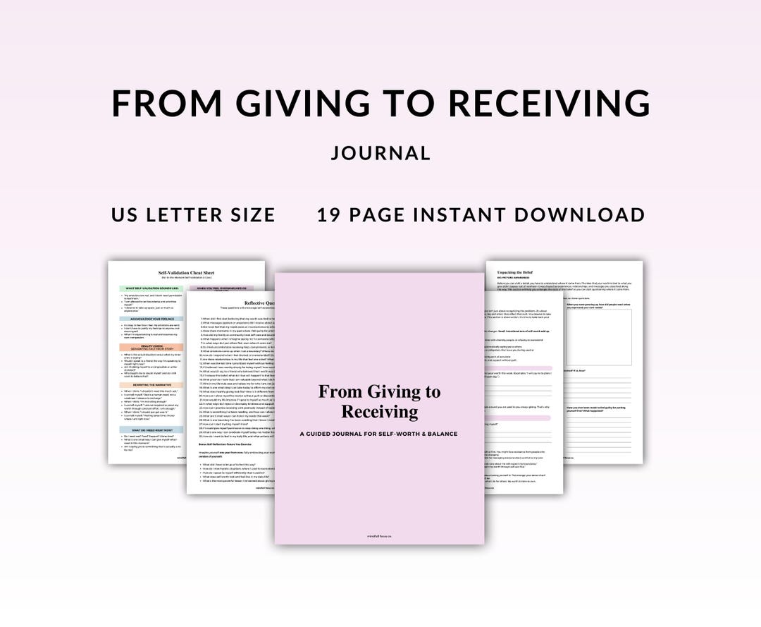 Self-worth Guided Journal | Over-giving Boundaries Journal | Healing ...