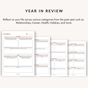 Yearly Review, End of Year Reflection, New Year Resolution, Yearly ...