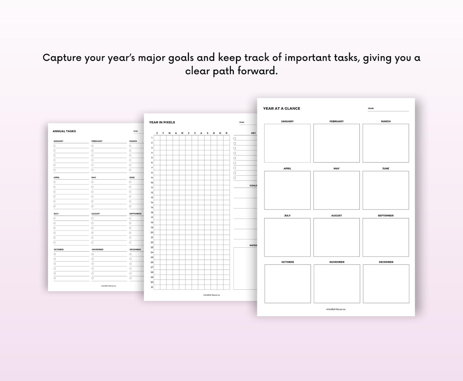 Annual Tracker Bundle, Year in Pixels, Habit Tracker, Mood Tracker ...