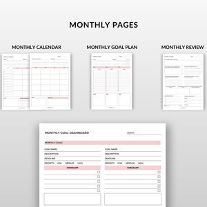 Printable Goal Planner, Productivity Printable, Planner Set, Daily ...
