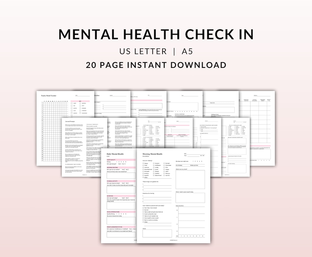 Daily Mental Health Check in |printable Journal |daily Journal ...
