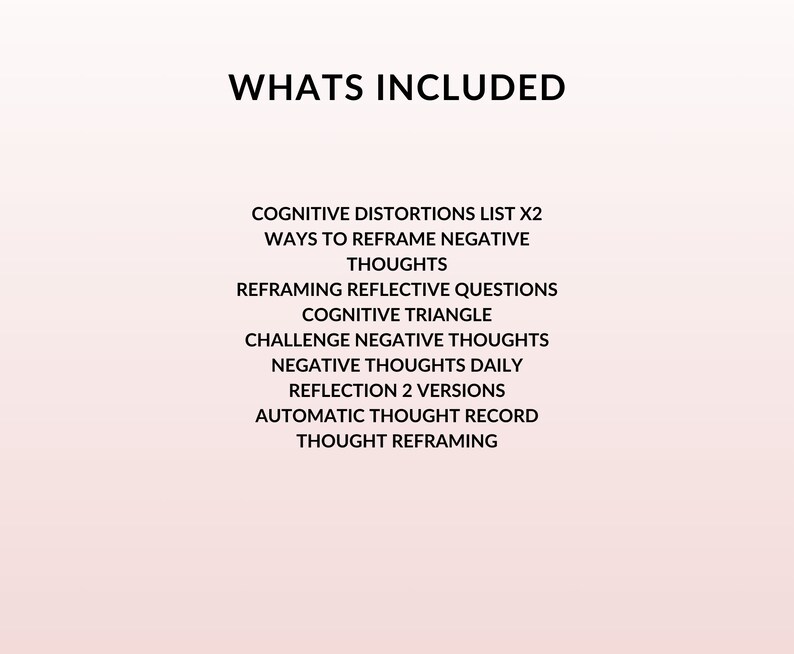 Thought Challenging Worksheet, CBT Worksheet, Therapy Tool, Cognitive ...