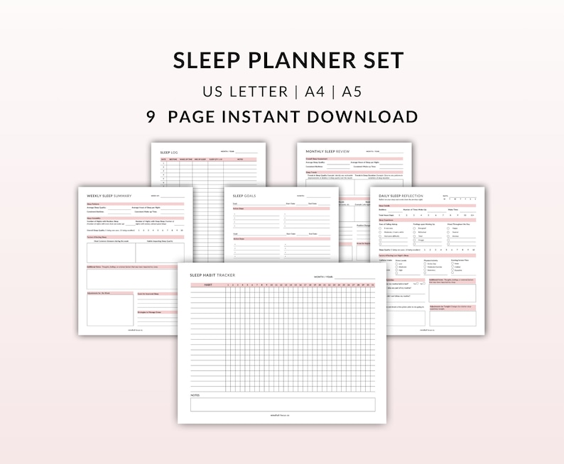 Printable Sleep Tracker, Sleeping Log, Monthly Sleep Tracker, Planner ...