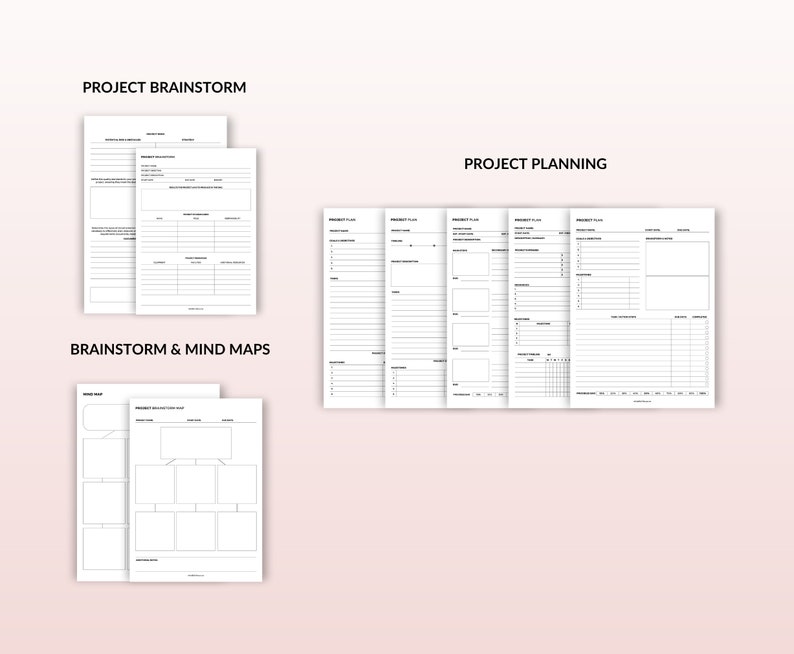 Printable Project Planner, Work Productivity, Goal Planner, Task ...