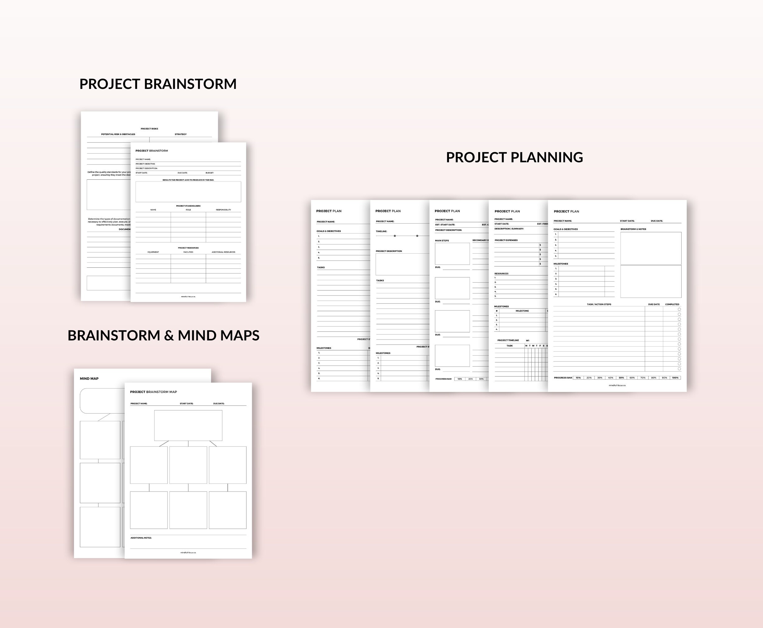 Printable Project Planner, Work Productivity, Goal Planner, Task ...