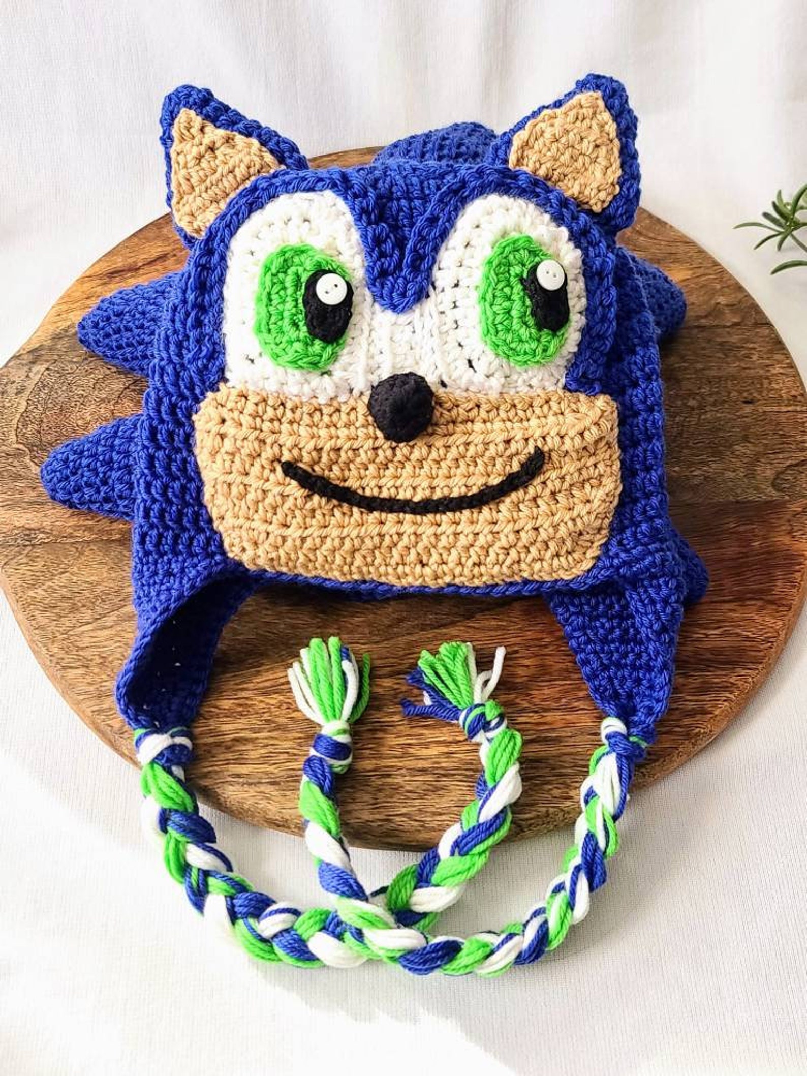 100% Merino Wool Sonic Hedgehog Inspired Child's Kid's Hat Knit Crochet ...