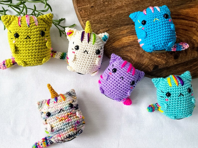 Crochet Caticorn Cat Unicorn Amigurumi Plushie | Recycled Cotton ...