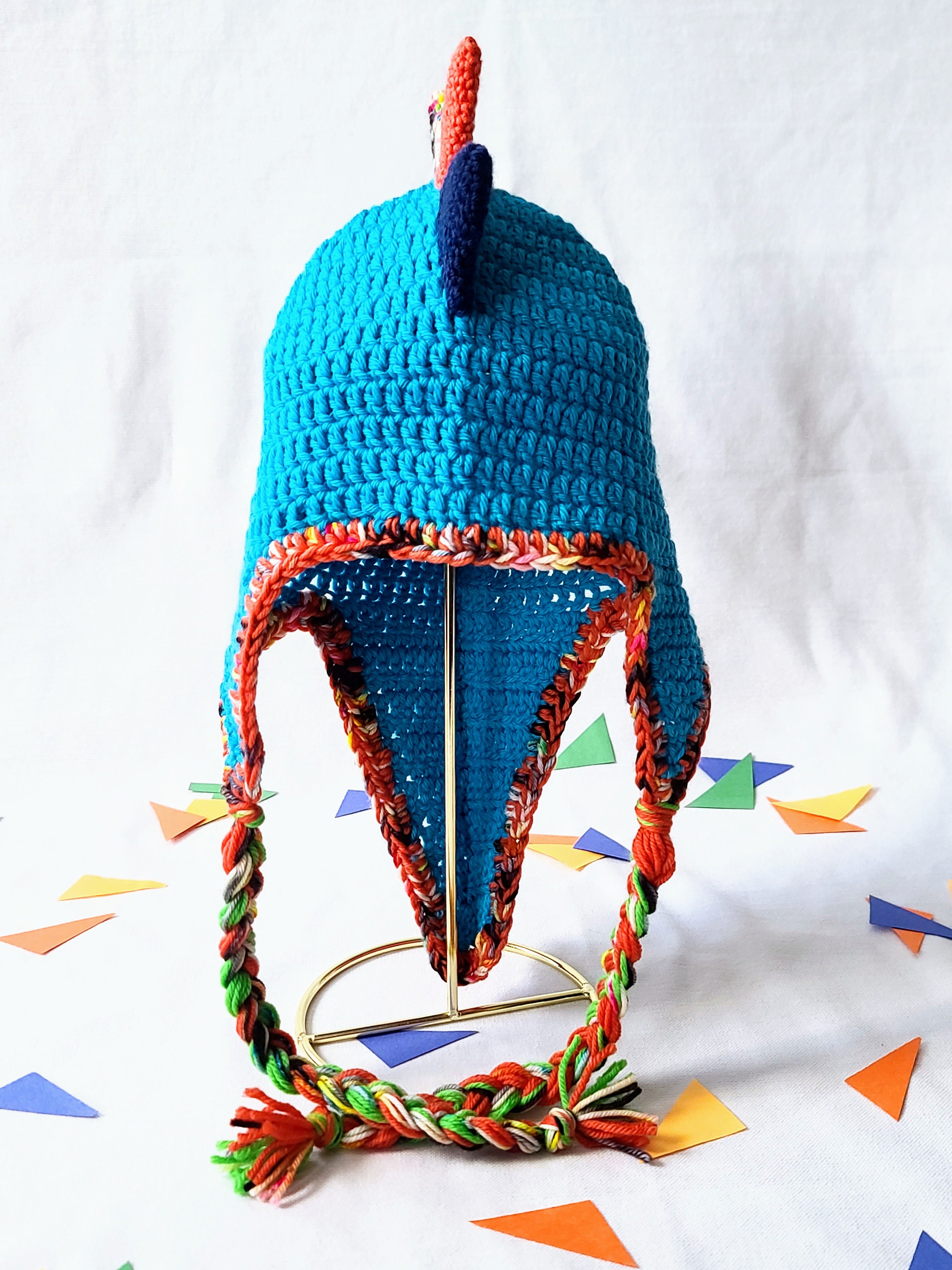 100% Merino Wool Dinosaur Dino Child's Kid's Hat Knit Crochet Beanie ...