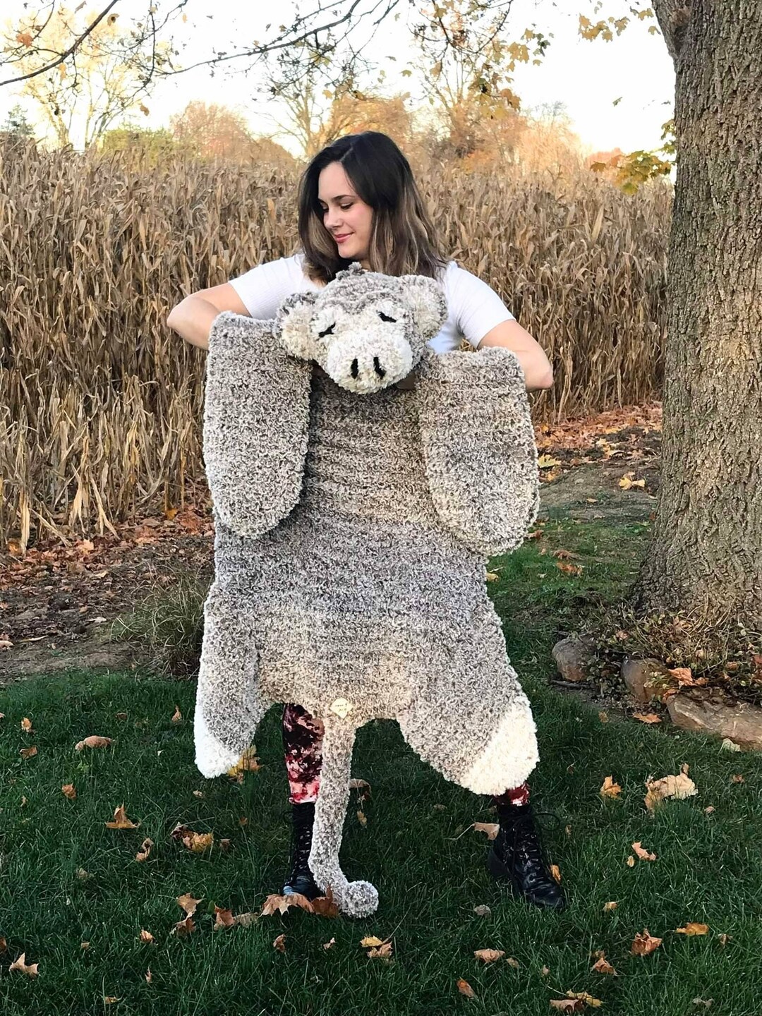 Nursery Monkey Rug, Plush Monkey Baby Blanket, Crochet Faux Fur, Jungle ...