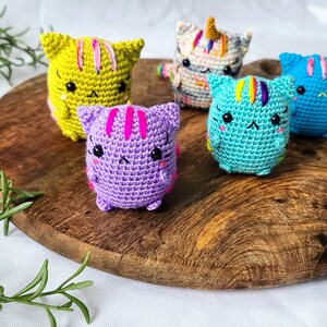 Crochet Caticorn Cat Unicorn Amigurumi Plushie | Recycled Cotton ...