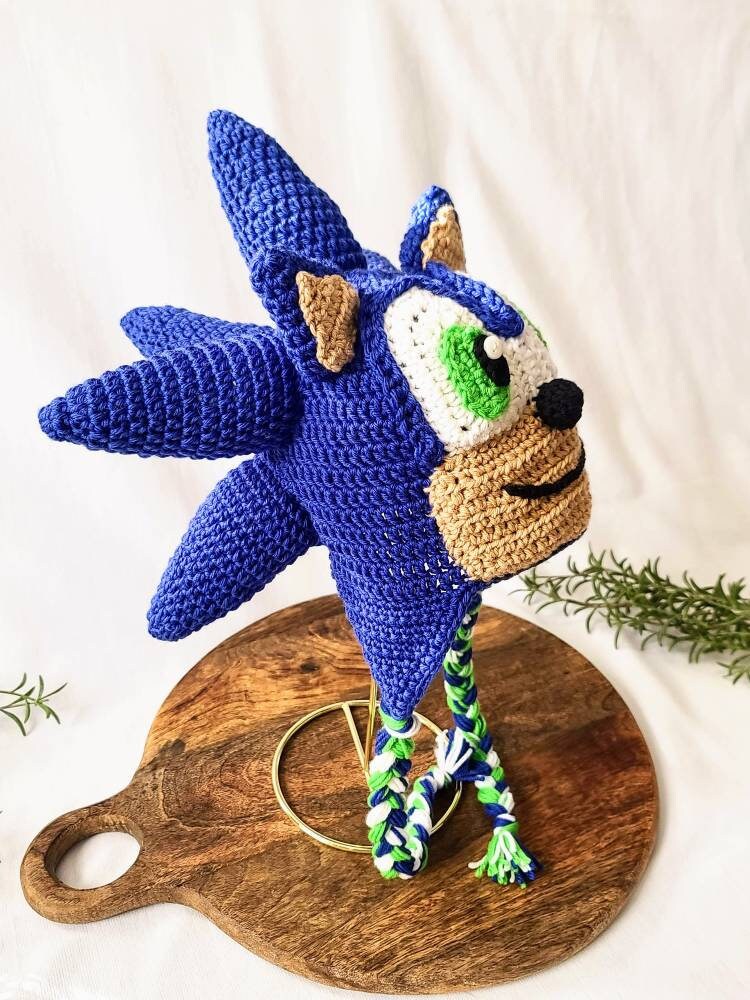 100% Merino Wool Sonic Hedgehog Inspired Child's Kid's Hat Knit Crochet ...