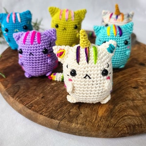 Crochet Caticorn Cat Unicorn Amigurumi Plushie | Recycled Cotton ...