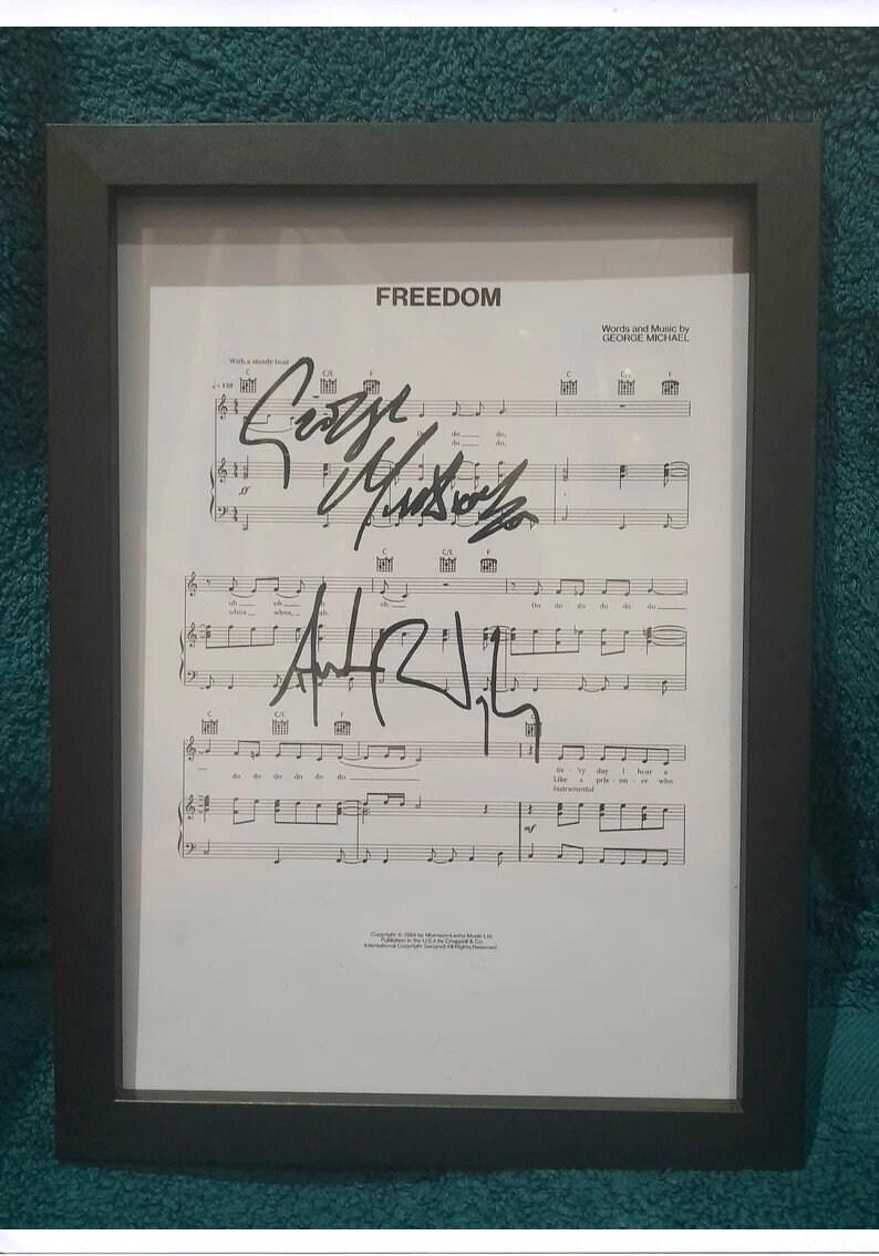 Freedom, George Michael, Wham, Signed A4 Sheet Music - Etsy