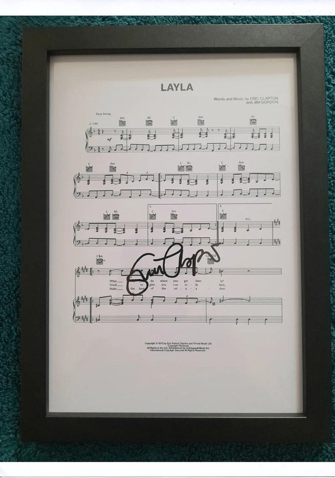 Layla, Eric Clapton Signed Sheet Music - Etsy UK