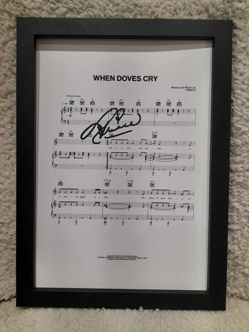 When Doves Cry, Prince Signed A4 Sheet Music - Etsy