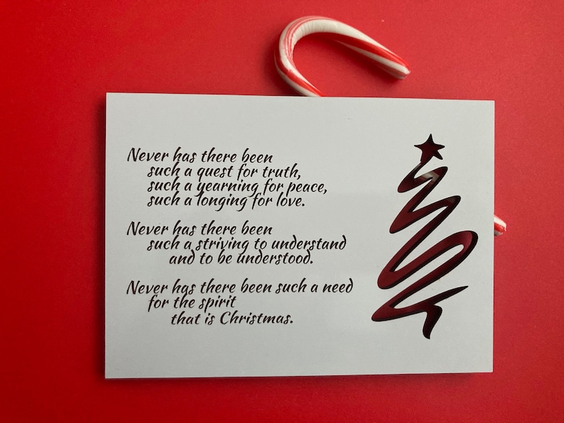 Spirit of Christmas Table-top Poem With Timely Message of Peace, Love ...