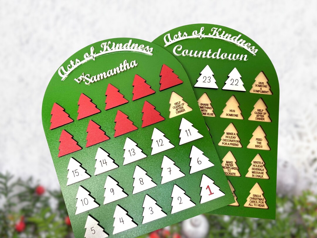 Personalized Acts of Kindness Christmas Countdown Calendar, Advent ...