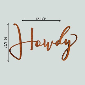 Howdy Wall Accent in Wood, Two Finishes - Etsy