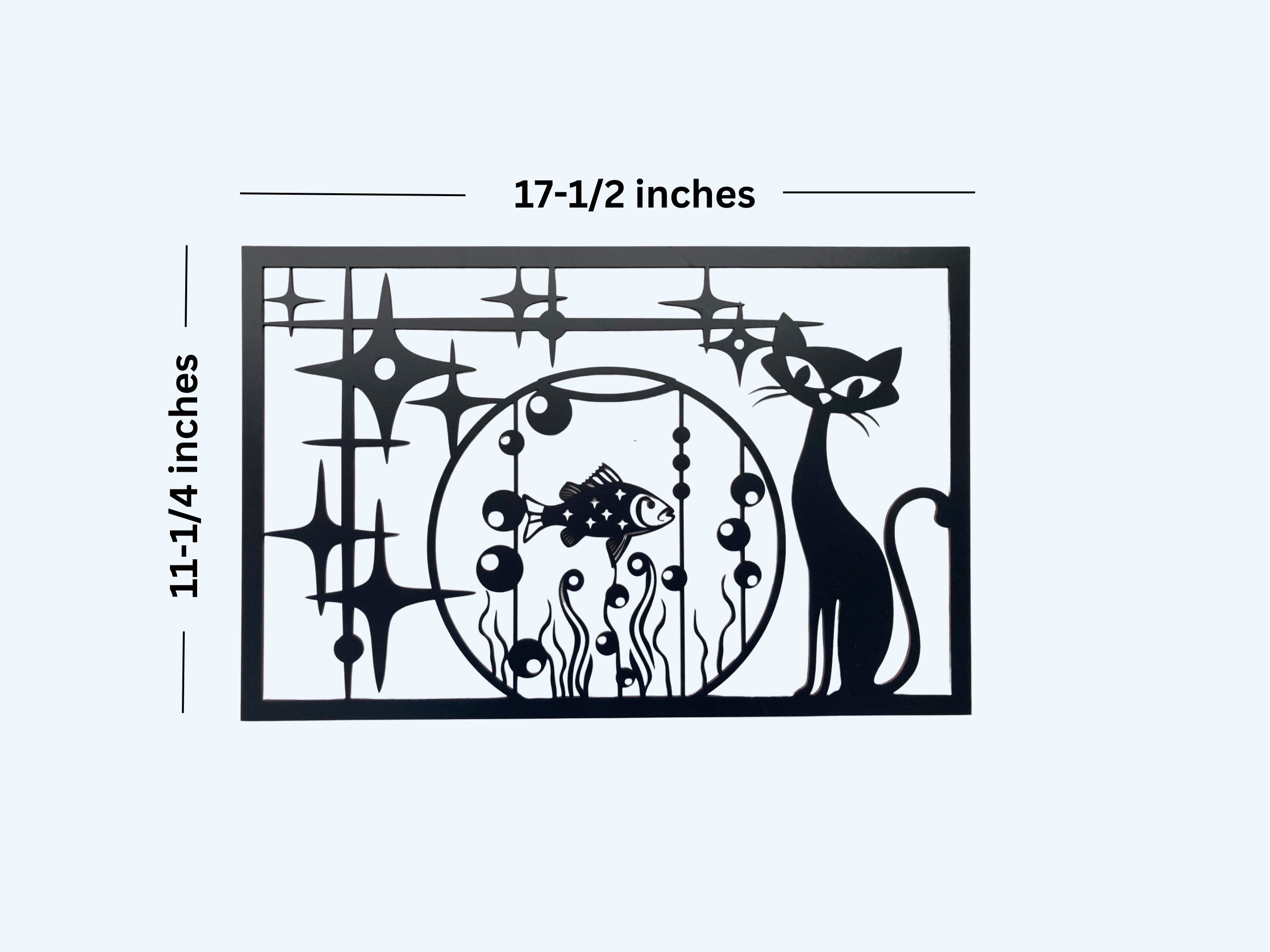 Whimsical Mid-century Modern Atomic Cat Wall Art - Etsy