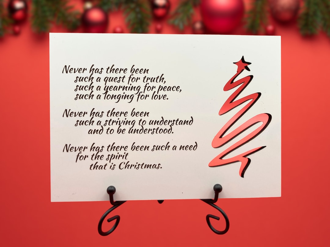Spirit of Christmas Table-top Poem With Message of Peace, Love and Hope ...