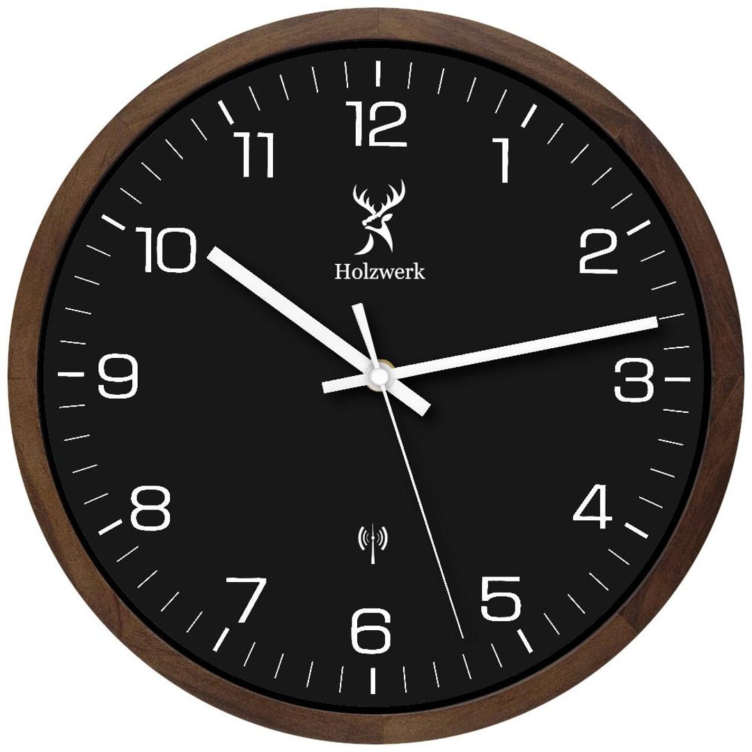 Holzwerk SEGEBERG (FUNK) Wooden Wall Clock, Modern 30 Cm Ø Designer ...