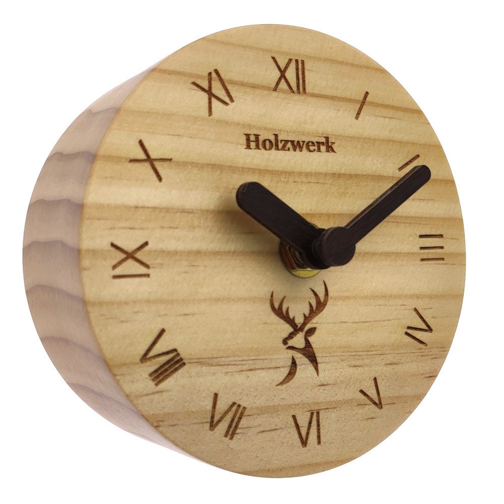 Clocks Home Décor Home & Living Holzwerk designer retro wooden table ...