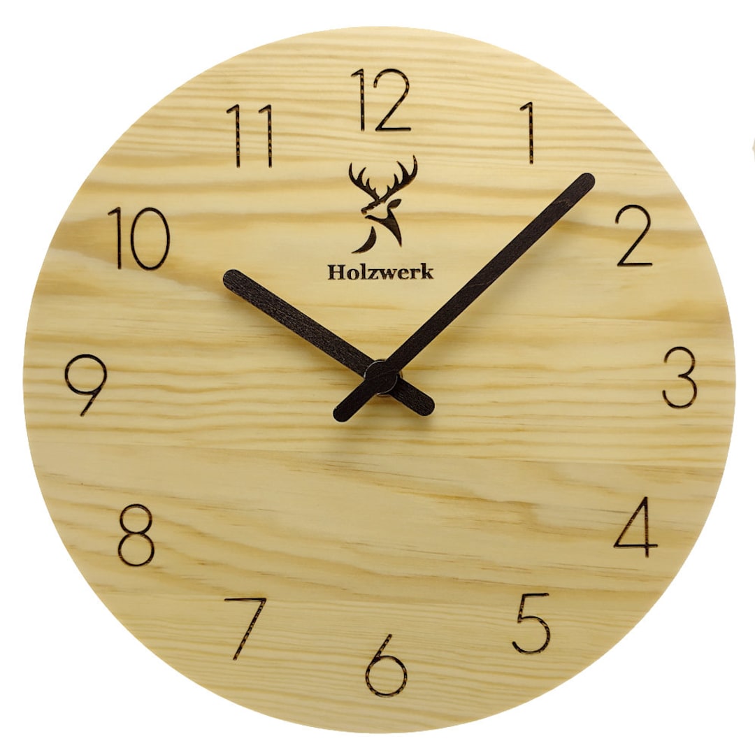 Holzwerk WEILBURG Modern Wooden Wall Clock, Silent, Silent, Quiet ...