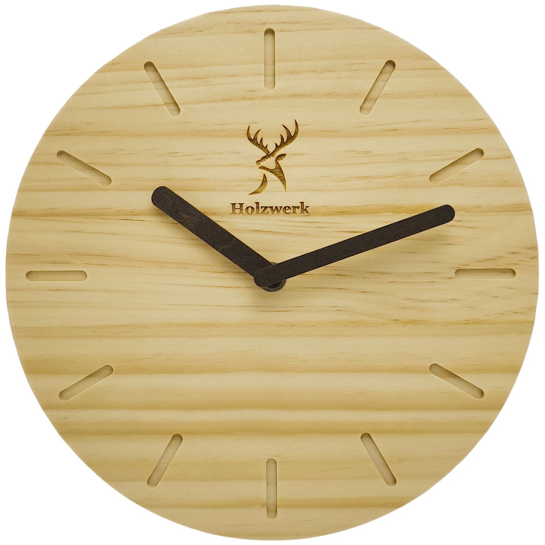 Holzwerk OLDENBURG Modern Wooden Wall Clock, Silent, Noiseless, Quiet ...