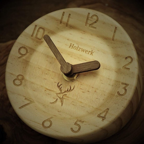 Clocks Home Décor Home & Living Holzwerk designer retro wooden table ...