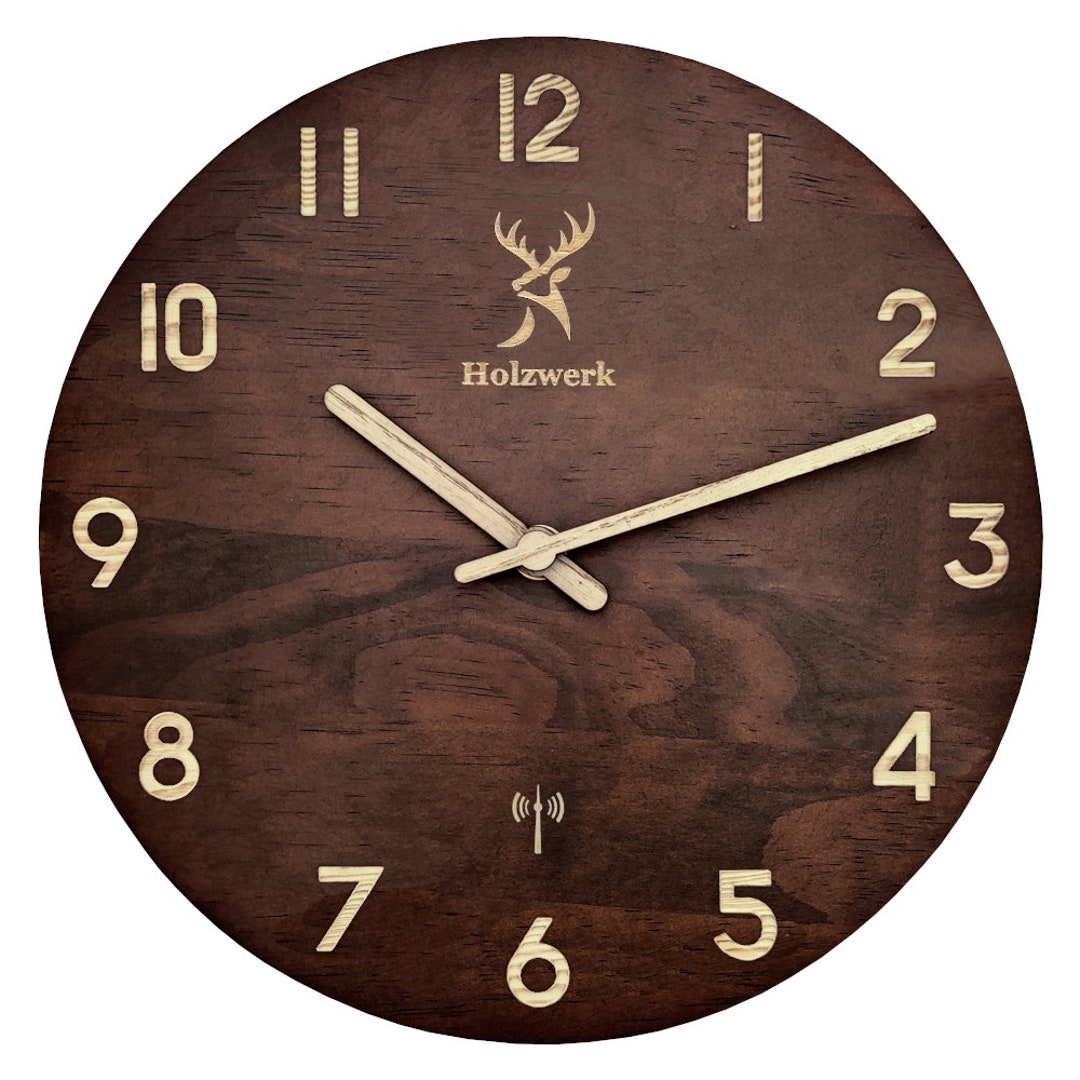 Holzwerk WINTERBERG (FUNK) Wooden Wall Clock, Modern 30 Cm Ø Designer ...
