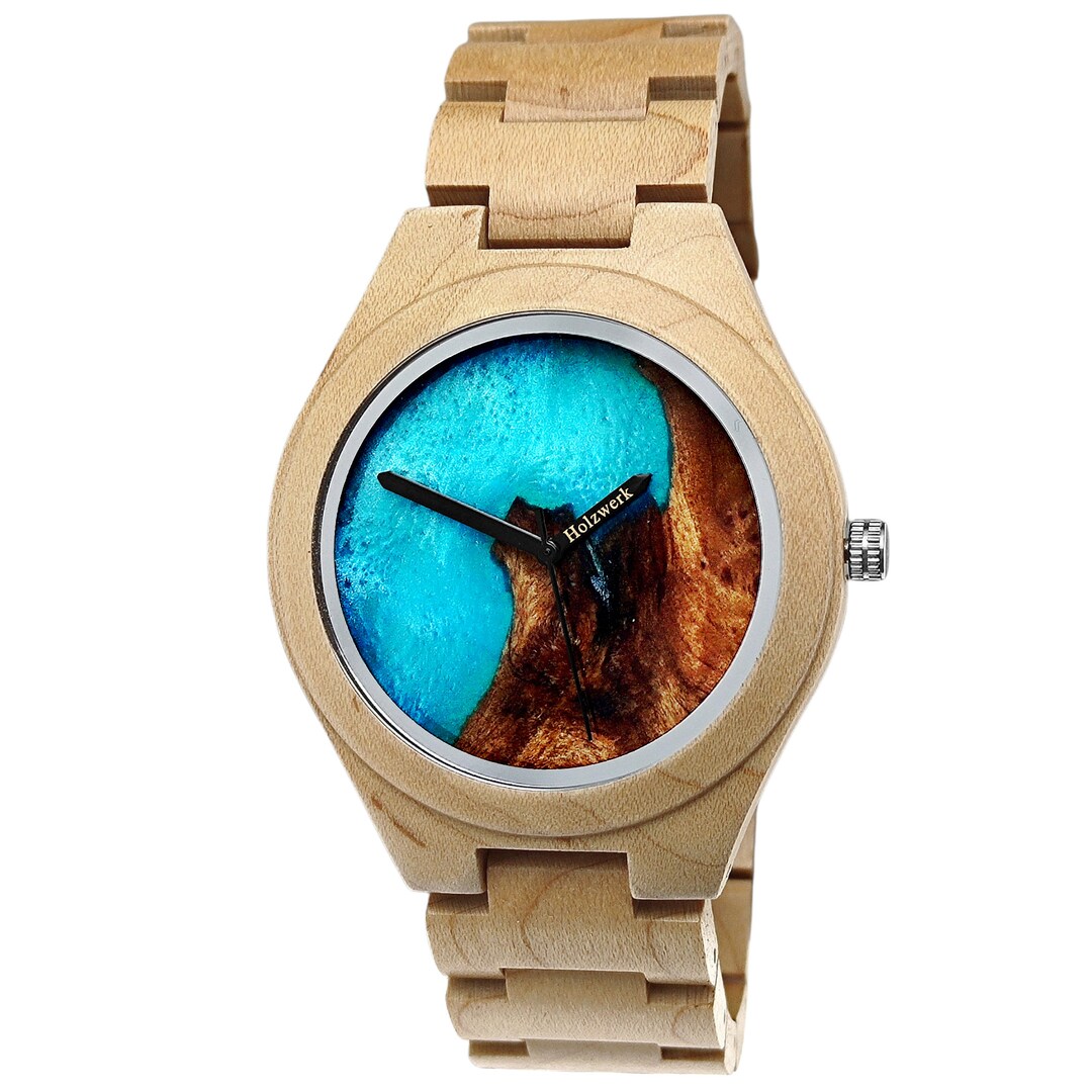 Holzwerk BREISGAU Women's and Men's Epoxy Resin Wooden Watch in Beige ...