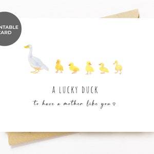 Lucky Duck Mothers Day Card, Printable Card, Birthday, for New Mom ...