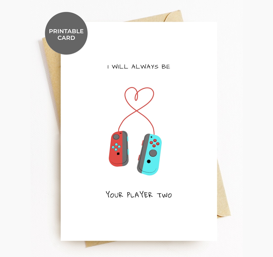Anniversary Card PRINTABLE Gamer Valentines Day Love Card for Boyfriend ...