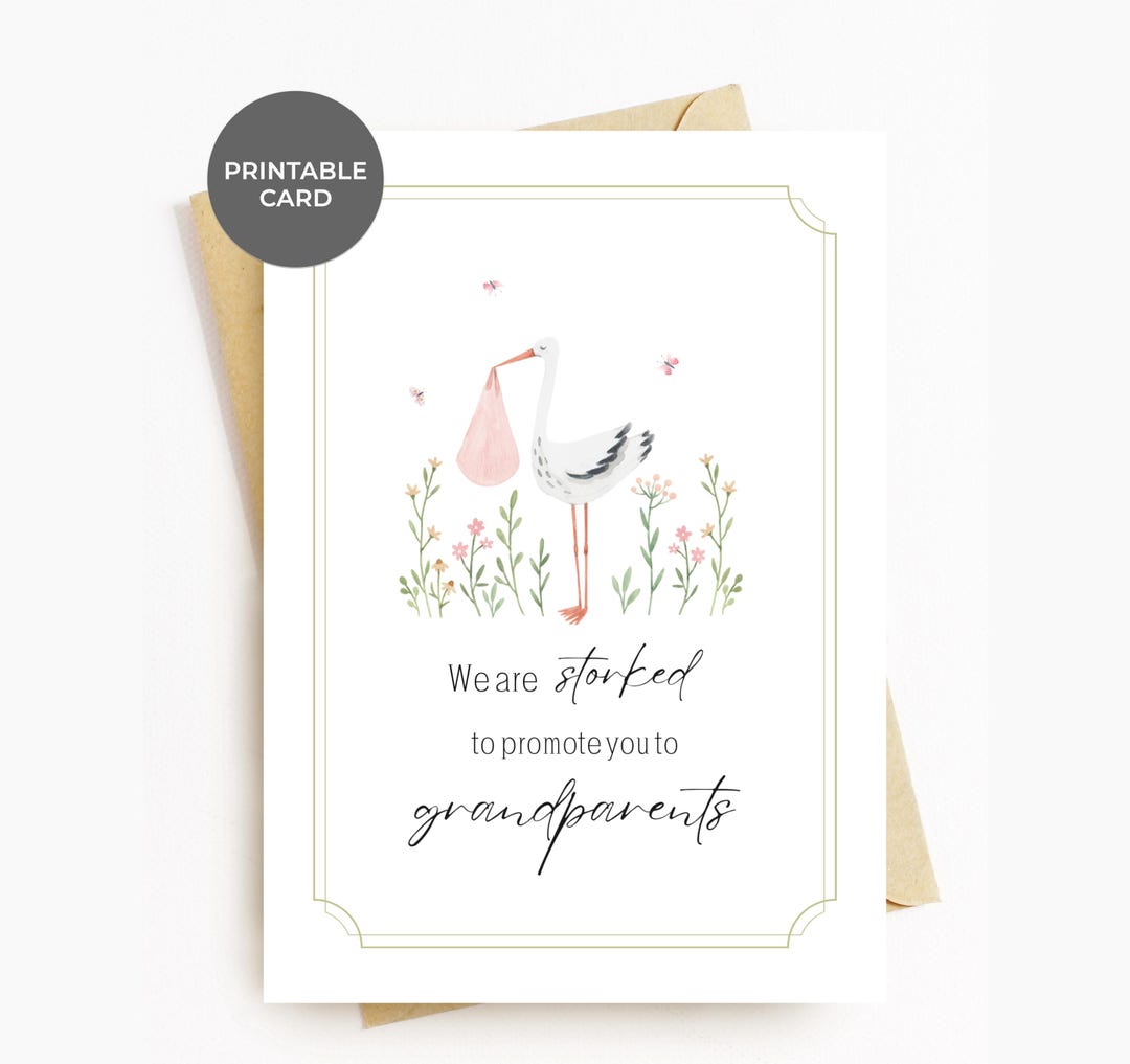 Future Grandparents Card PRINTABLE Expecting New Parents Baby Pregnancy ...
