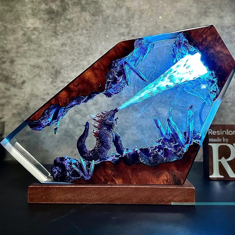 Wood Resin Lamp - Etsy