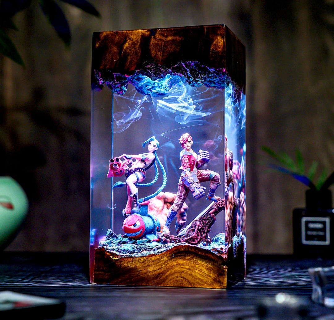 Handmade League of Heroes Lamp, Game of Legends, Zinx & Vy Lamp, Resin ...