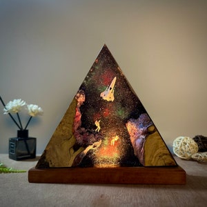 Space Night Lights, Galaxy Night Light, Astronaut Rocket Resin Wood ...