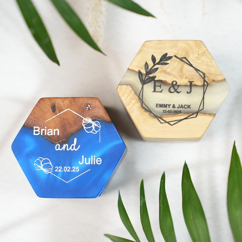 Custom Wood and Resin Ring Box: Personalized Engagement Keepsake - Etsy