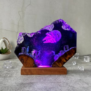Aliens and Astronauts Resin Lamp, Universe Lamp, Galaxy Night Light ...