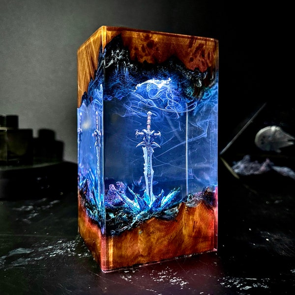 Wood Resin Lamp - Etsy