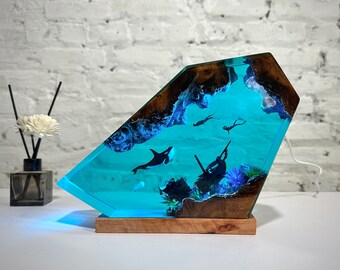 Epoxy Whale Lamp - Etsy