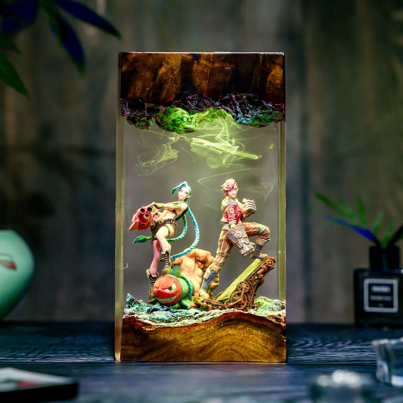 Handmade League of Heroes Lamp, Game of Legends, Zinx & Vy Lamp, Resin ...