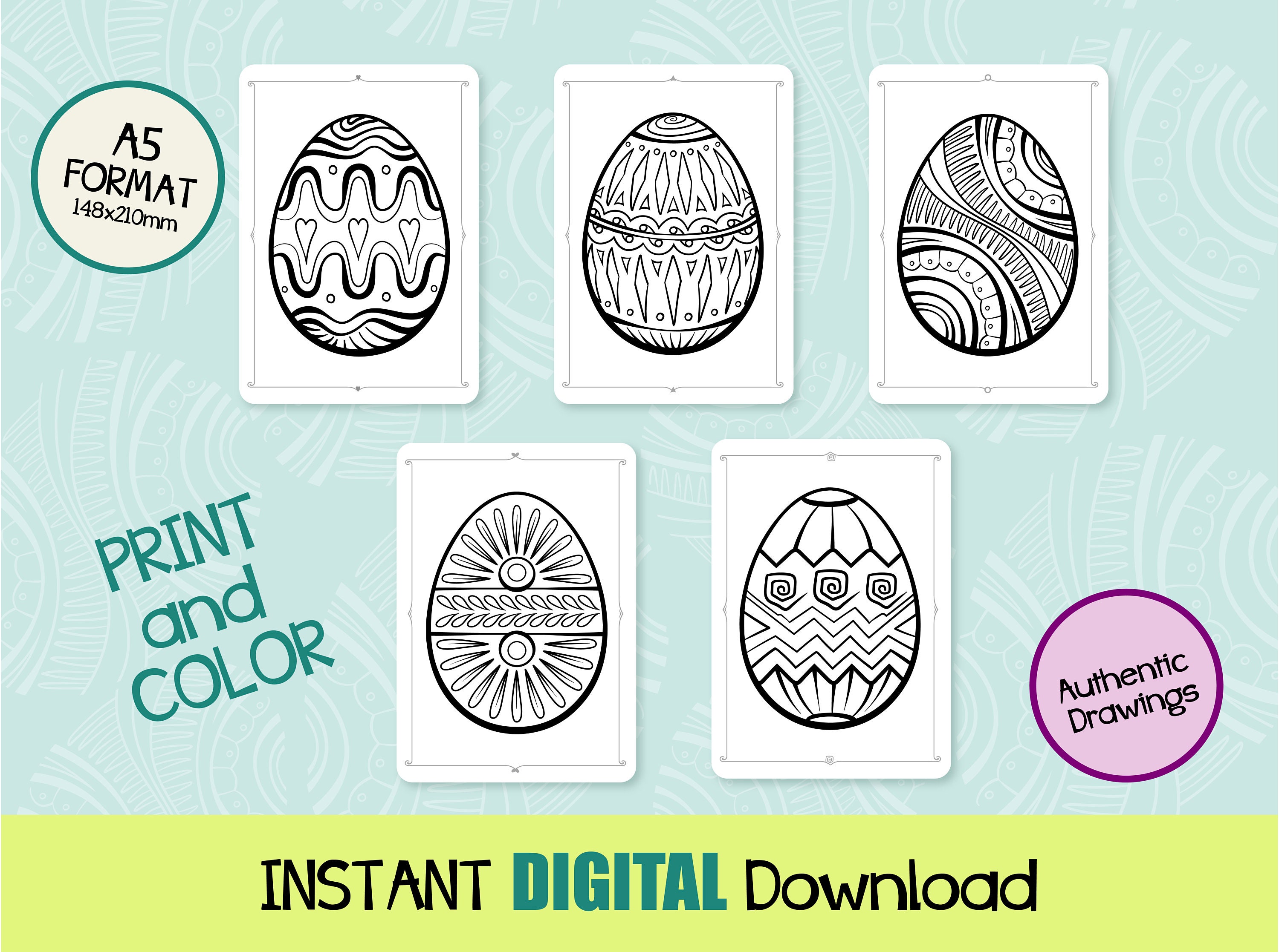 Easter Coloring Pages for Kids Easter Printable Activities Easter Eggs ...